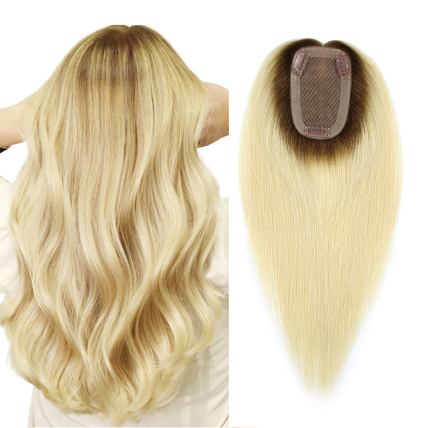 3 x 5" Silk Top Hair Topper Ombre Color T6/613# | AmazingBeautyHair