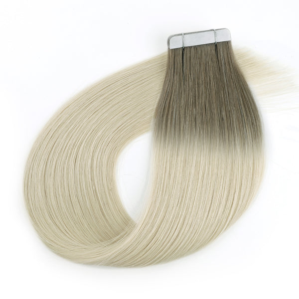 Virgin Tape in Hair Extensions Ombre Color T16A/60A# | AmazingBeautyHair